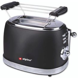 Alpina - Toaster, 850 w, 2 Scheibentoaster, schwarz