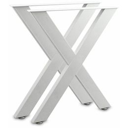 BITUXX - Tischbeine Tischkufen Tischgestell Tischuntergestell Stahl Metall Eckig (Kreuz 72x60, Weiß)
