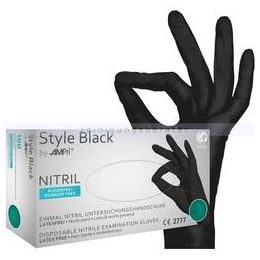 Nitrilhandschuhe Ampri Style Black S ehemals schwarze Witwe Gr. 7, puderfrei, untsterile Nitrilhandschuhe, 100 Stück/Box