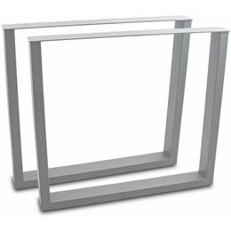 BITUXX - Tischbeine Tischkufen Tischgestell Tischuntergestell Stahl Metall Eckig (90x72, Grau)