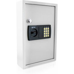 BITUXX Elektronischer Schlüsselsafe Safe Tresor Schlüsselkasten Schlüsseltresor Schlüssel Sicherheitssafe mit 48 Schlüsselhaken Lichtgau 30x45x10 cm