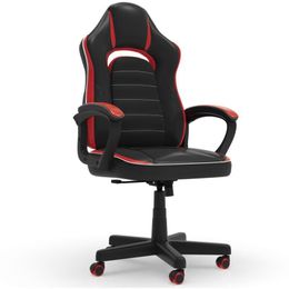 Devoko - Gaming Stuhl Bürostuhl Drehstuhl Computerstuhl Schreibtischstuhl Ergonomischer Chefsessel pu, Rot - Rot