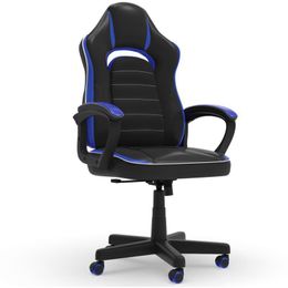 Devoko Gaming Stuhl Bürostuhl Drehstuhl Computerstuhl Schreibtischstuhl Ergonomischer Chefsessel PU, Blau - Blau