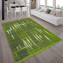 Paco Home Designer Teppich Modern Trendiger Kurzflor Teppich Meliert in Grün Weiß 160x220 cm