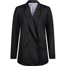 Damen Blazer in Longform schwarz, Gr&ouml;&szlig;e 48