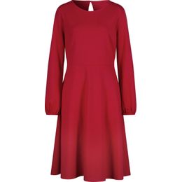 CR&Eacute;ATION L Damen Jerseykleid mit elastischen B&uuml;ndchen rot Gr&ouml;&szlig;e 50