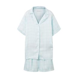 Tom Tailor Damen Kurz-Pyjama mit Karomuster, blau, Karomuster, Gr. XS/34