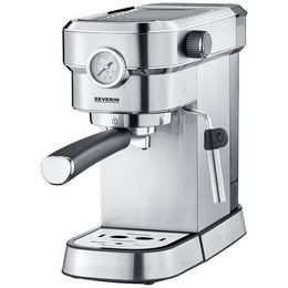 Severin KA 5995 Espressomaschine mit Siebträger Edelstahl (gebürstet), Schwarz 1350 W mit Milchaufschäumdüse