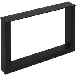 SO-TECH® Tischgestell tab Stahl schwarz matt Profil 80 x 40 mm (Höhe: 400 mm / Tiefe: 600 mm) - Tiefe: 600 mm