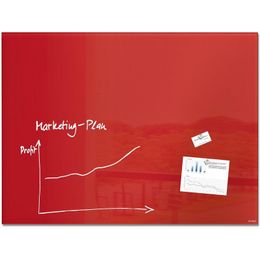 Sigel - GL212 Glas-Whiteboard Artverum, rot, 120x90 cm GL212-A