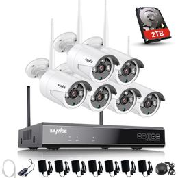 SANNCE 8CH 3MP drahtloses Videosicherheitssystem 5MP hdmi nvr mit 6PCS 3MP Wifi wetterfestes IP-Kamera-Überwachungs-Kit im Freien 100ft 30m Nachtsicht – 2TB