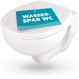 Calmwaters® Premium Hänge WC spülrandlos, weniger Bakterien, wassersparendes Wand WC, geruchsarmer Tiefspüler, inkl. Toilettendeckel aus robustem