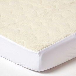 Homescapes - Warmer, weicher Fleece-Matratzentopper 150 x 200 cm - Weiß