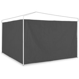 Relaxdays - Seitenteile für Pavillon, 2er Set, HxB: 2x3 m, Seitenwände ohne Fenster, wasserdicht, PE-Kunststoff, grau