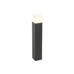 Qazqa Stehende Außenlampe schwarz mit opalweißem Schirm 50 cm - Dänemark - Weiß