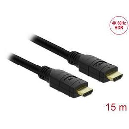 Delock High Speed HDMI Ethernet Kabel 4K 60 Hz HDR 15,0 m schwarz