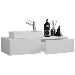 PKline Gudas Bad Möbel Set Waschbecken Unterschrank Wandspiegel Badezimmer Waschtisch