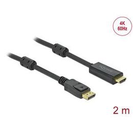 Delock DisplayPort 1.2/High Speed HDMI Kabel 4K 60 Hz 2,0 m schwarz