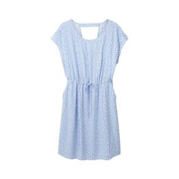 Tom Tailor Denim Damen Basic Kleid, blau, Blumenmuster, Gr. XL