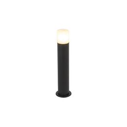 Qazqa Außenleuchte schwarz mit opalweißem Schirm 50 cm - Odense - Schwarz