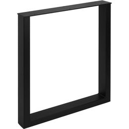 SO-TECH® Tischgestell tab Stahl schwarz matt Profil 80 x 40 mm (Höhe: 720 mm / Tiefe: 600 mm) - Tiefe: 600 mm