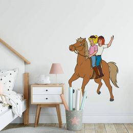 Bibi & Tina Wandtattoo reiten Wandsticker Kinderzimmer Mädchen Pferd Aufkleber 46x60cm - bunt