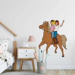 Bibi & Tina Wandtattoo reiten Wandsticker Kinderzimmer Mädchen Pferd Aufkleber 61x80cm - bunt