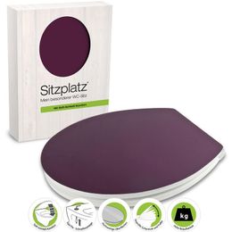 Sitzplatz - WC-Sitz mit Absenkautomatik, Dekor Disteso, Gloss Toilettensitz mit Holzkern, Fast-Fix Schnellbefestigung, Standard o Form oval,