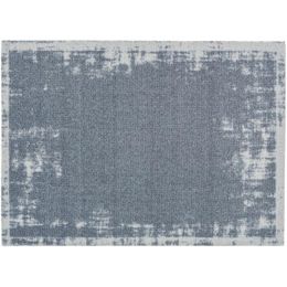 Golze - Küchenmatte Küchenteppich Läufer Teppich Fußmatte Küchenvorleger Motivmatte Türvorleger: 50x70 cm, Uni Bordüre grau
