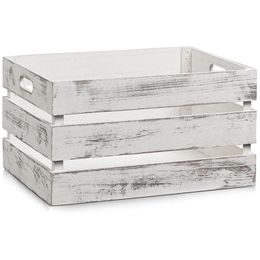 Aufbewahrungsbox, Holz vintage white , 39 x 29 x 21 cm zeller