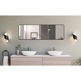 Boromal - 160x40cm Standspiegel, Groß Ganzkörperspiegel mit Schwarzrahmen für Schlaf-, Wohn- und Badezimmer Spiegel, Schwarz
