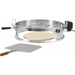Edelstahl Pizzaring Set mit Grillspieß für ø 57 cm Kugelgrill - BBQ-Toro