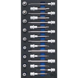 BGS-technic Werkstattwageneinlage 1/3: Bit-Einsatz-Satz Antrieb Innenvierkant 12,5 mm (1/2) Keil-Profil (für ribe) 25-tlg.