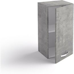 CAESAROO Küchenoberschrank 40x33xH72 cm aus Holz Grau Zement mit einer Tür Grau