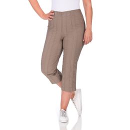 KjBRAND Große Größen: Caprihose mit Schlupfbund, in Wash & Go-Qualität, taupe, Gr.52