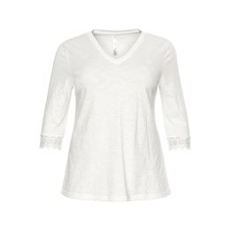 sheego Große Größen: Shirt mit Spitze, offwhite, Gr.56/58