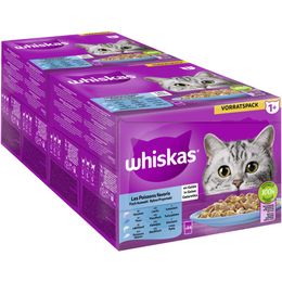 whiskas® Portionsbeutel Multipack Vorratspack 1+ Fisch Auswahl in Gelee 24 x 85g