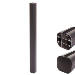 MCW Alu-Pfosten Savoie-WPC-Zaun, Pfeiler Pfahl, Stecksystem ~ 98cm, anthrazit