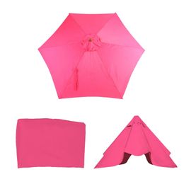 MCW Ersatz-Bezug für Sonnenschirm Lissabon, Sonnenschirmbezug Ersatzbezug, Ø 3m Polyester 6 Streben ~ pink