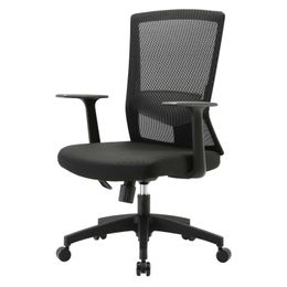 Bürostuhl MCW-J90, Schreibtischstuhl, ergonomische S-förmige Rückenlehne, verstellbare Taillenstütze ~ schwarz