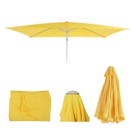 MCW Ersatz-Bezug für Sonnenschirm Castellammare, Sonnenschirmbezug Ersatzbezug, 2x3m rechteckig Stoff/Textil 4,5kg UV 50+ ~ gelb