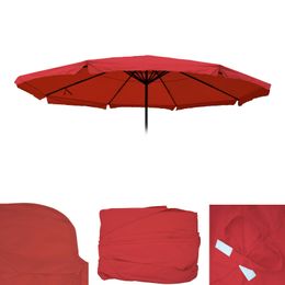 MCW Ersatz-Bezug für Sonnenschirm Carpi Pro, Gastronomie Marktschirm mit Volant Ø 5m, Polyester ~ bordeaux