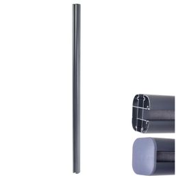 MCW Alu-Pfosten Savoie-WPC-Zaun, Pfeiler Pfahl, Stecksystem ~ 240cm, grau
