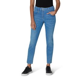 Madeleine Mode MADELEINE Verkürzte Slim-Fit-Jeans mit nachhaltiger Baumwolle und Waschung Damen bleached / blau