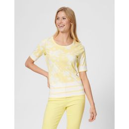 Madeleine Mode MADELEINE Shirt mit Blumenmuster Damen mattgelb/wollweiß / weiß gelb Gemustert