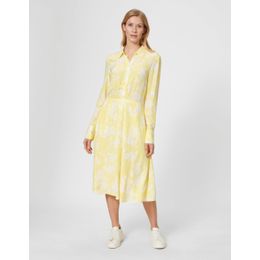 Madeleine Mode MADELEINE Kleid mit Bicolour-Print Damen mattgelb/wollweiß / weiß gelb Gemustert