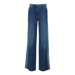 Madeleine Mode MADELEINE Jeans mit Seitenstreifen aus hellem Denim Damen darkblue/bleached / blau