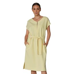 Madeleine Mode MADELEINE Kurzärmeliges Sommerkleid mit Reißverschluss Damen mattgelb / gelb