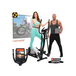 miweba Sports Crosstrainer MC300, 21 kg Schwungmasse, verstellbar, Pulsgurt, mit App, Magnetbremse (Weiß/Schwarz)