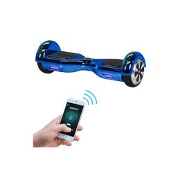 ROBWAY W1 Hoverboard für Erwachsene und Kinder, 6,5 Zoll, Self-Balance, Bluetooth, App, 700 Watt, LEDs (Blau Chrom)